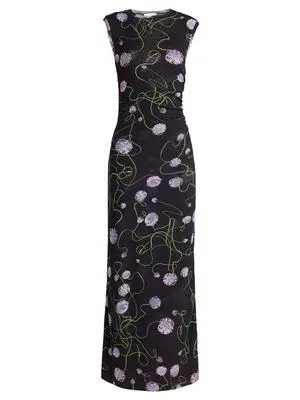 Stella McCartney Twisted Flower Mesh Sleeveless Maxi Dress - Multi