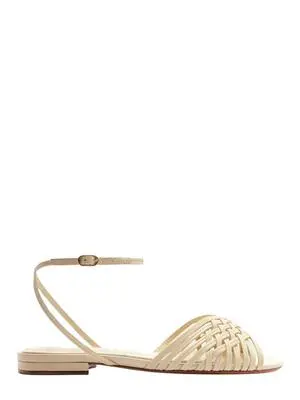 ALEXANDRE BIRMAN Lilian Leather Flat Sandals - Eggshell