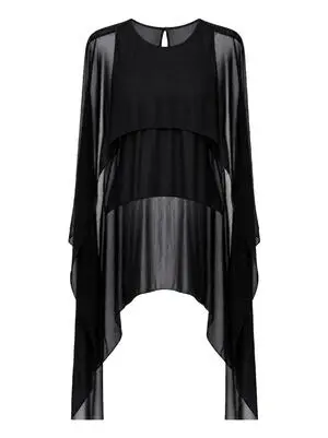 TOCCIN Deia Chiffon Cape Top Jet