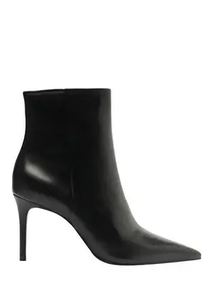 Schutz Mikki Leather Stiletto Zip Booties - Black
