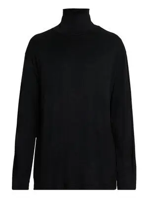 Yohji Yamamoto Wool Turtleneck Top - Black
