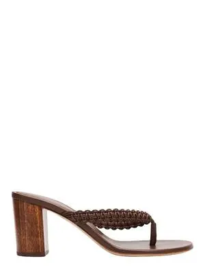 GIANVITO ROSSI 70mm Braided Nappa Leather Thong Sandals - Brown