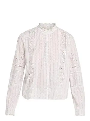 LOVESHACKFANCY Lal Embroidered Button-front Top