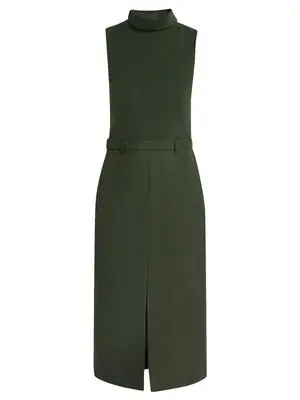 Theory Funnel-neck Combo Midi Dress - Ivy