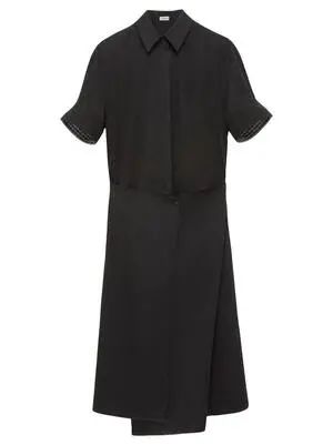 Loewe Wrapped Short-sleeve Midi Shirtdress - Black