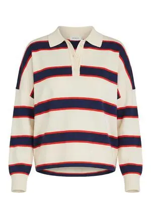 SEROYA Taby Striped Sweater - Eggshell Stripe
