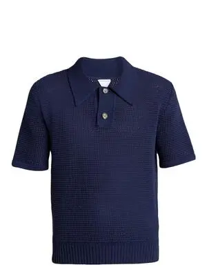 BOTTEGA VENETA Cotton And Wool Crochet Polo Shirt
