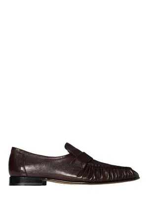 THE ROW Soft Grained Leather Penny Loafers