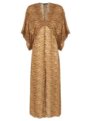 VIX PAULA HERMANNY Megan Animal-print Maxi Cover-up Dress