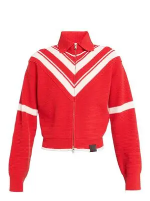 Stella McCartney Sporty 80s Striped Wool Zip Jacket - Red