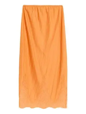 Ronny Kobo Lace-trim Skirt - Citron