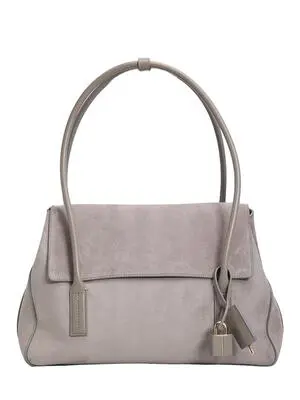 TOM FORD Eclipse Medium Suede & Leather Shoulder Bag Cloudburst