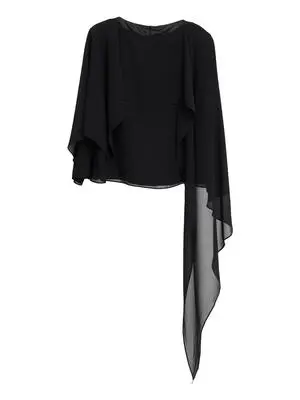 MAISON MARGIELA Asymmetric Draped Chiffon Top