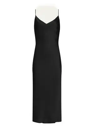 L'Agence Seridie Mid-length Silk Slip Dress - Black