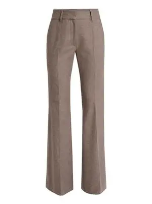 Gabriela Hearst Rhein Wool-cashmere Flannel Flare Pants - Walnut