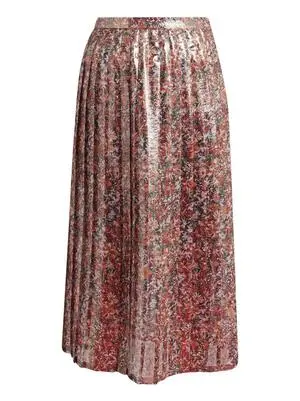 Valentino Garavani Metallic Silk Floral Pleated Midi-skirt - Multi