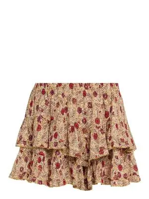 ISABEL MARANT ÉTOILE Jocadia Floral Ruffled Cotton Miniskirt