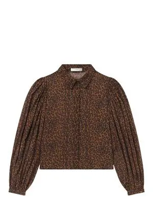FRAME The Silk Prairie Leopard Blouse - Light Leopard