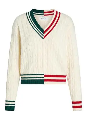 SEROYA Iona Colorblock Cable-knit Sweater