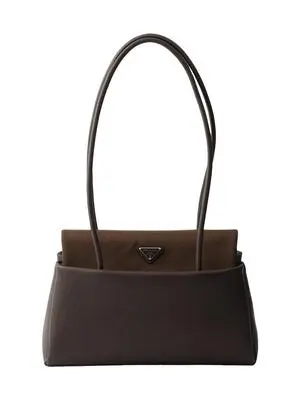 PRADA Leather & Re-nylon Flap Shoulder Bag
