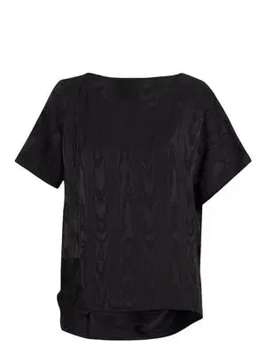 Dries Van Noten Caressa Moire Short-sleeve Blouse - Black