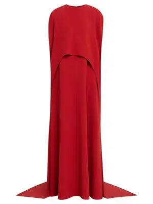 MICHAEL KORS Stretch-wool Column Cape Gown