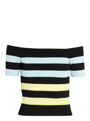 Christopher John Rogers Off-the-shoulder Striped Body-con Knit Top - Haze Multi