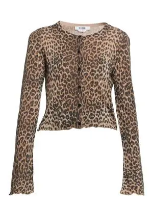 RE/DONE Isabelle Rib-knit Cardigan - Leopard
