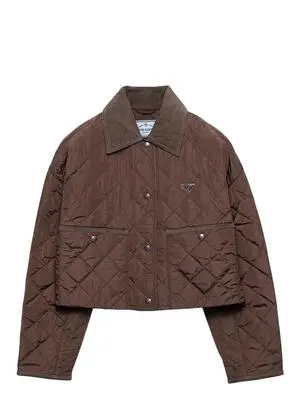 Prada Quilted Corduroy Trim Jacket - Cocoa