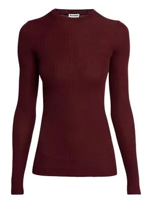 JIL SANDER Ribbed Wool Crewneck Sweater