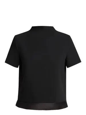 JIL SANDER Textured Wool Back-cutout Crewneck Sweater - Black