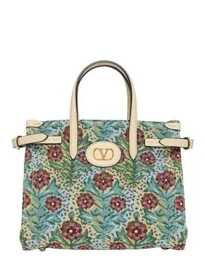 Valentino Garavani Antibes Small Floral Woven Tote Bag - Multi