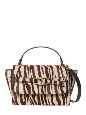 LOEFFLER RANDALL Alexi Zebra-print Calfhair & Leather Top-handle Bag