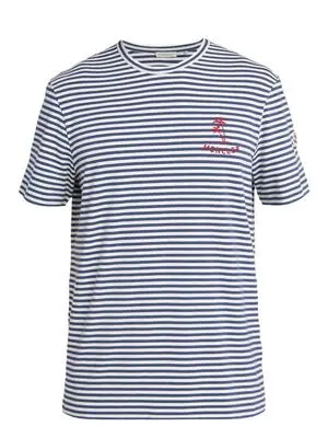 MONCLER Palm Logo Striped Short-sleeve T-shirt
