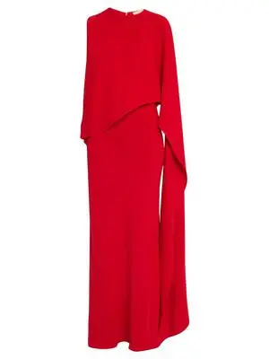 HEIRLOME Cletine Sleeveless Asymmetric Drape Maxi Dress - Red