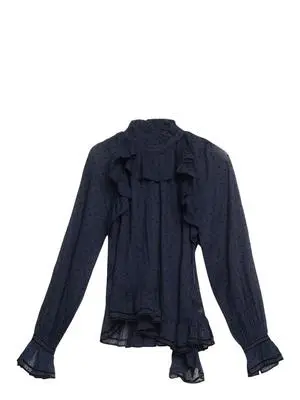 ULLA JOHNSON Marcella Long-sleeve Asymmetric Cotton Blouse