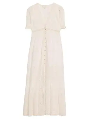 LoveShackFancy Tarragon Broderie Anglaise Midi Dress - White