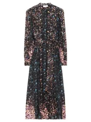Ulla Johnson Tessa Floral Silk Midi Shirtdress - Eclipse
