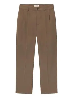 FRAME Straight Leg Double-pleated Pants - Brown