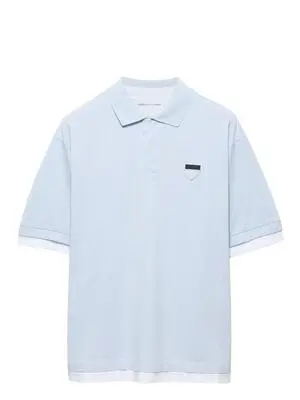 Prada Double-layer Polo Shirt - Astro/white