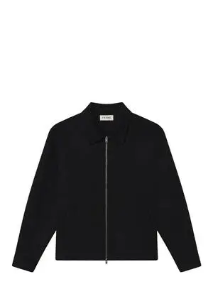 FRAME Double-faced Wool Full-zip Overshirt - Black