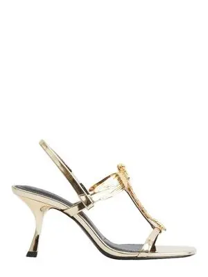 SIMKHAI 75mm Lula Dragonfly Metallic Leather Sandals