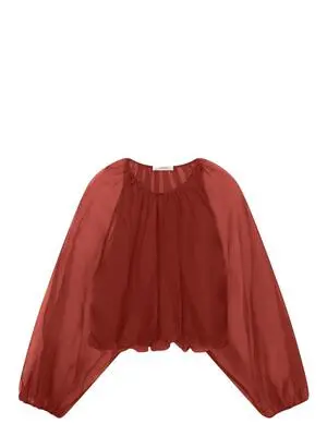 FRAME The Sheer Balloon Blouse - Paprika