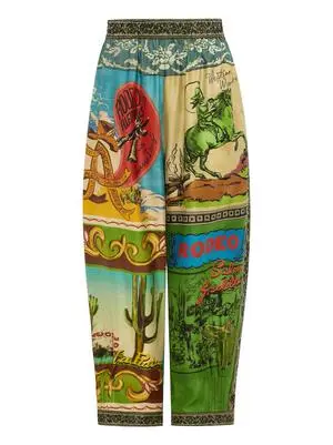 ALEMAIS Ace Tapered Silk Pants - Multi