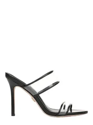 Veronica Beard 95mm Asha Leather Piping Jelly Sandals - Clear/black