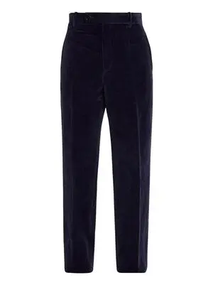 JIL SANDER Cotton-linen Velvet Trousers - Navy
