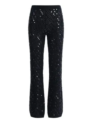 DIANE VON FURSTENBERG Perry Pointelle Knit Paillette Pants
