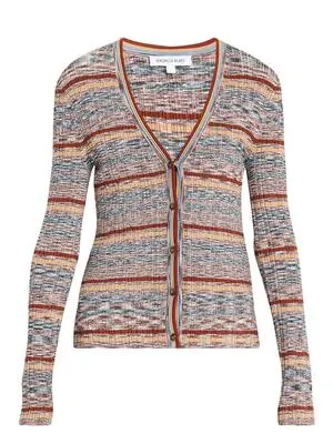 VERONICA BEARD Calliope Striped Rib-knit Cardigan