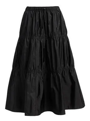 Moncler Tiered Nylon Midi Skirt - Black