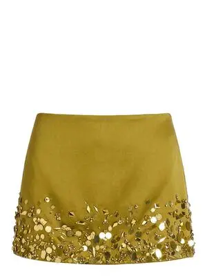 Retrofete Quilly Embellished Mini Skirt - Basil